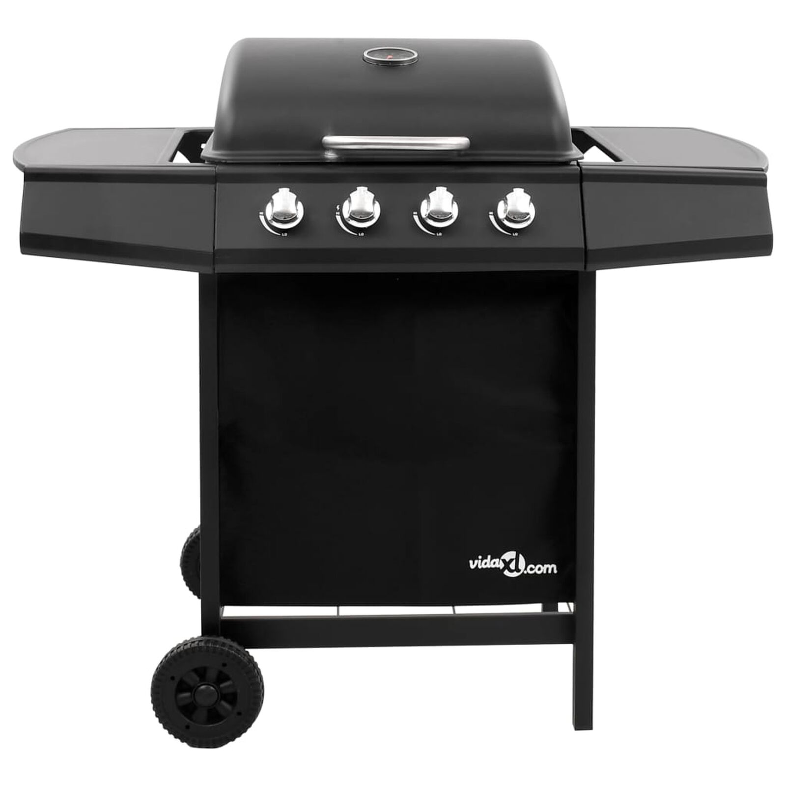 vidaXL Gasbarbecue-grill met 4 branders zwart online kopen | vidaXL.be
