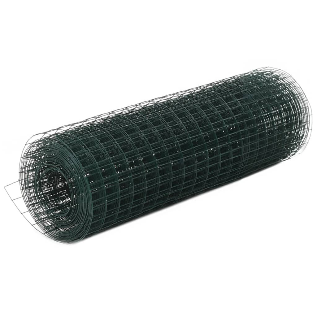 vidaXL Kippengaas 25x0,5 m staal met PVC coating groen online kopen ...