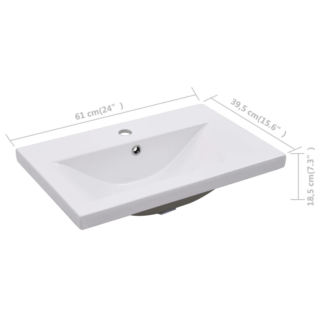 vidaXL Inbouwwastafel 61x39,5x18,5 cm keramiek wit online kopen | vidaXL.be