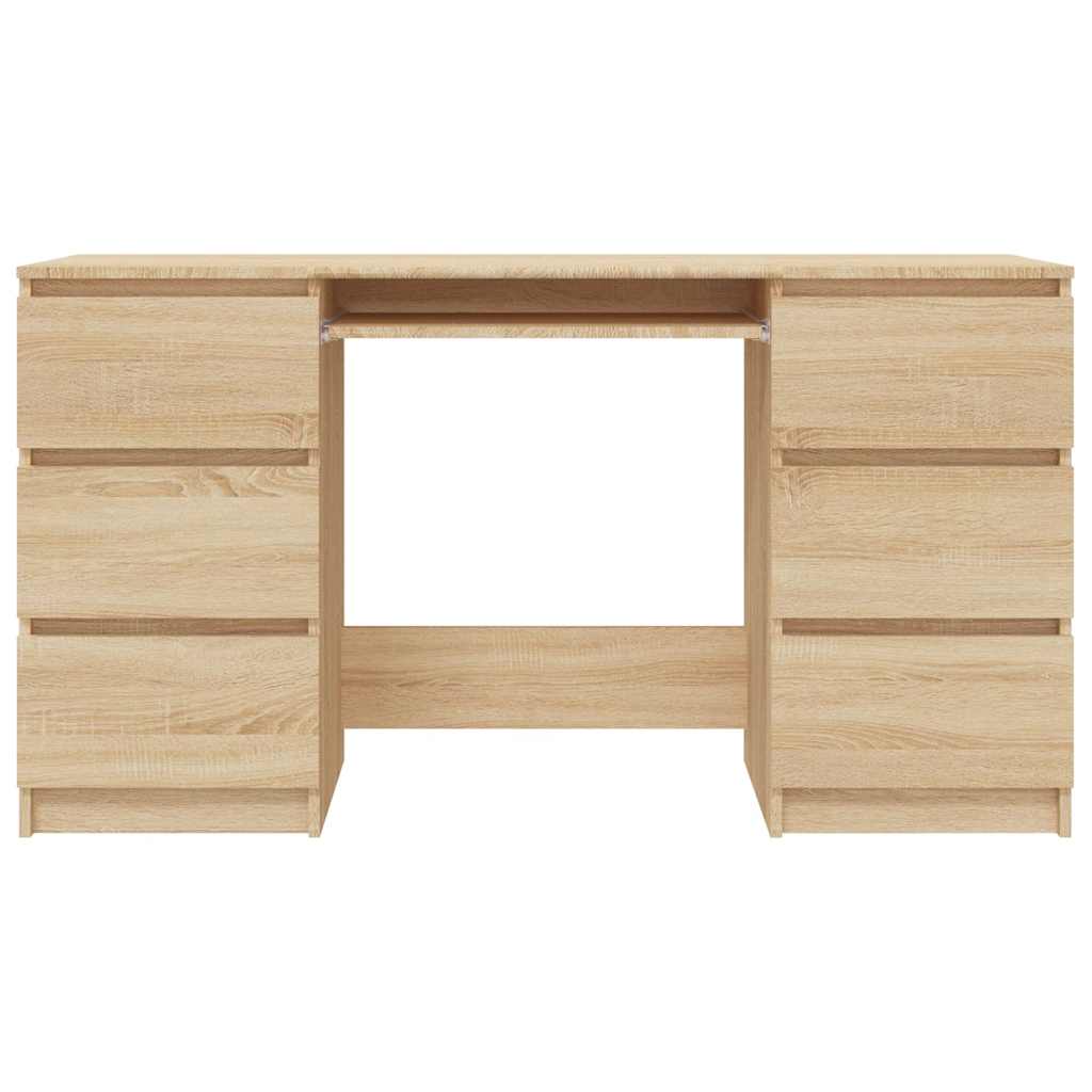 vidaXL Schrijftafel 140x50x77 cm bewerkt hout sonoma eikenkleurig ...