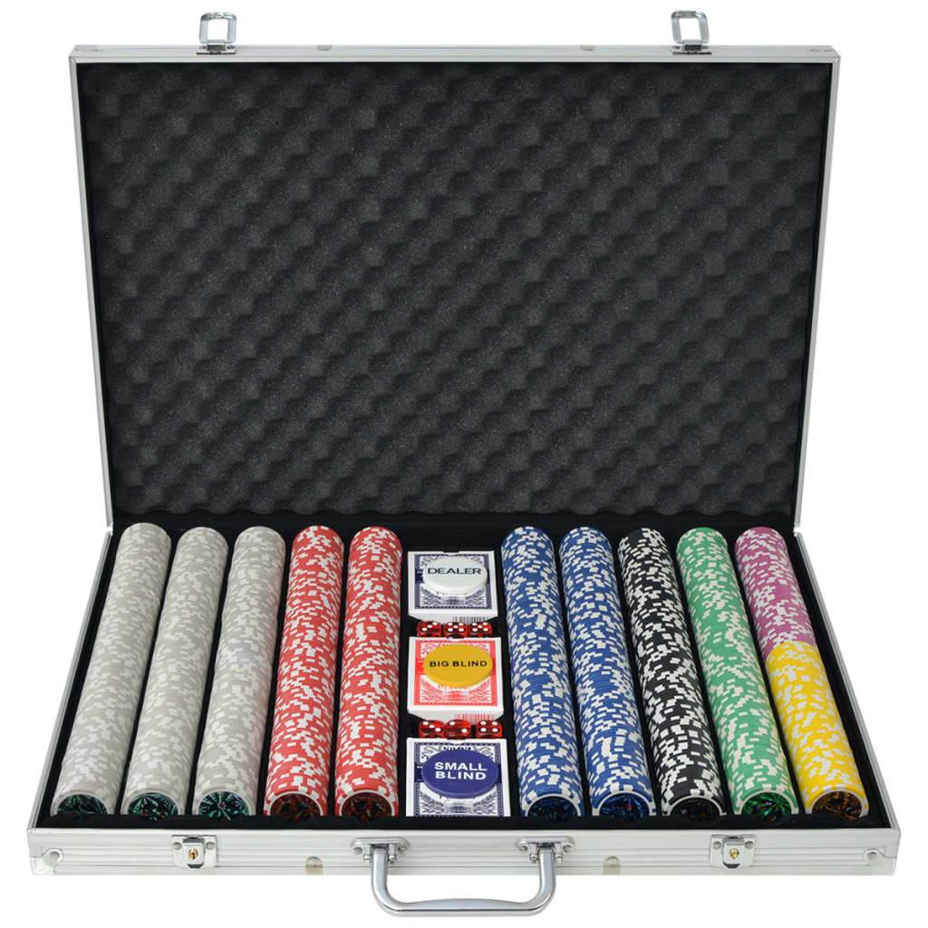 vidaXL Pokerset met 1000 laser chips aluminium online kopen | vidaXL.be