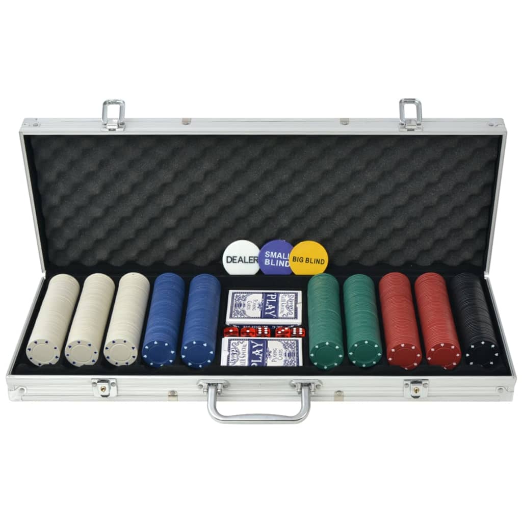 vidaXL Pokerset met 500 chips aluminium online kopen | vidaXL.be