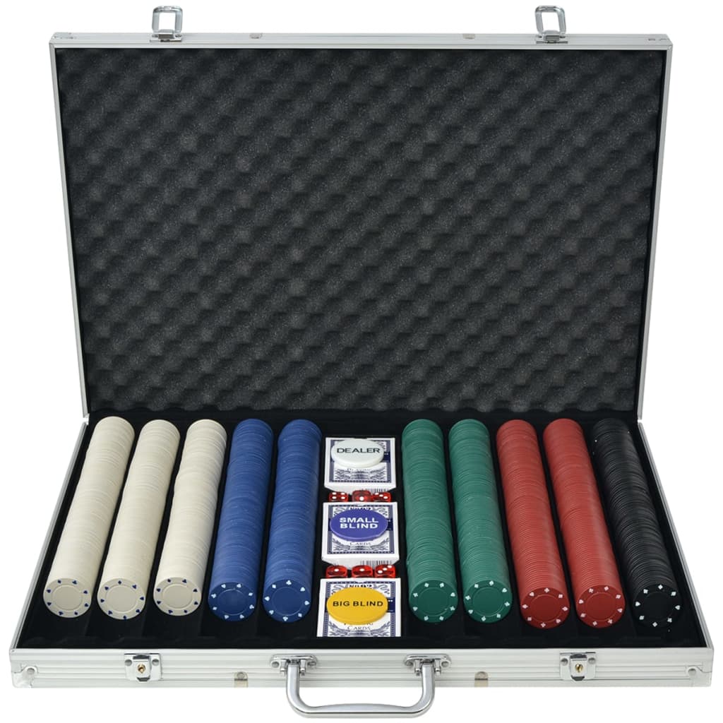 vidaXL Pokerset met 1000 chips aluminium online kopen | vidaXL.be