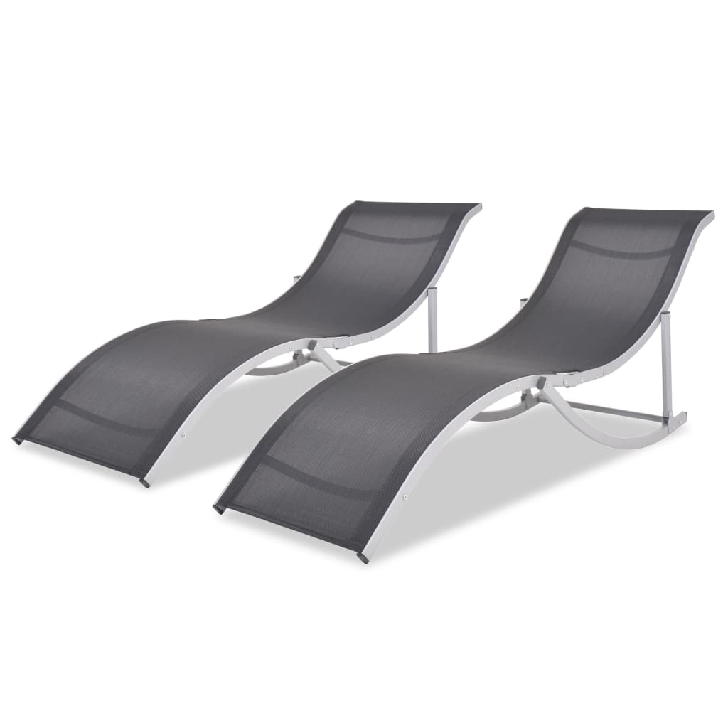 vidaXL Ligbedden inklapbaar 2 st aluminium en textileen online kopen ...