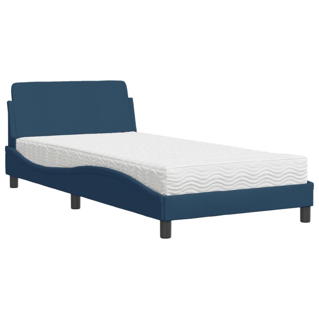 vidaXL Bed met matras "Dover" stof blauw 100x200 cm online kopen ...