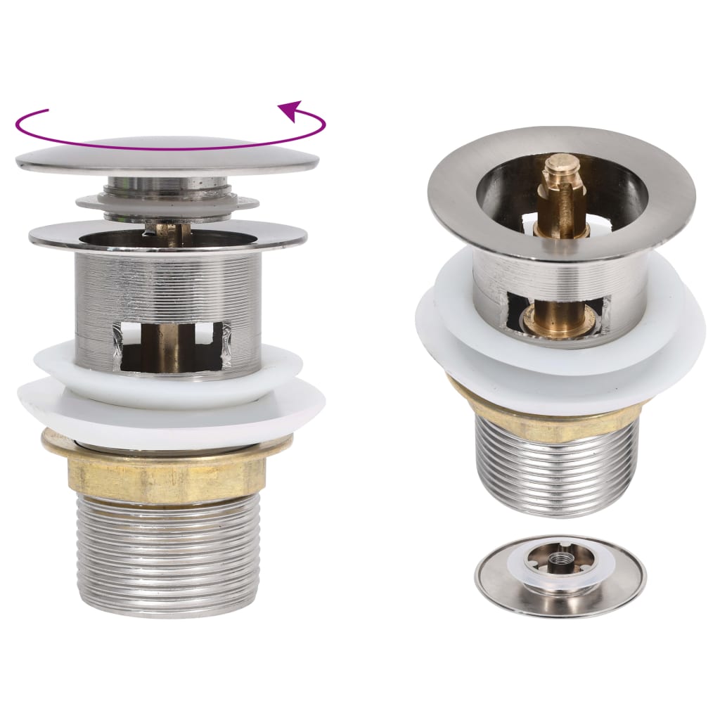 vidaXL Afvoer pop-up met overloop 6,4x6,4x9,1 cm zilverkleurig online ...