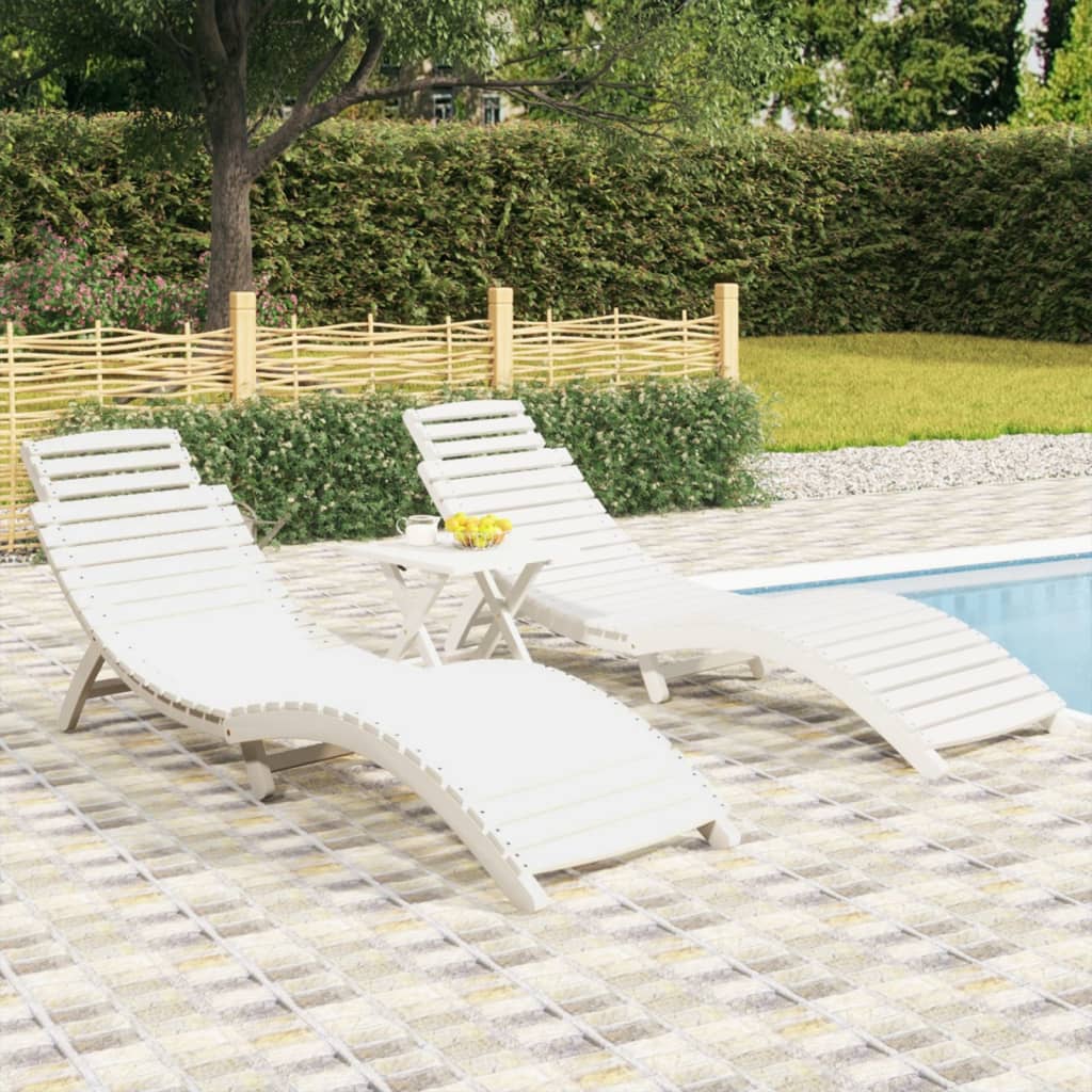 vidaXL Ligbedden 2 st 184x55x64 cm massief acaciahout wit online kopen ...