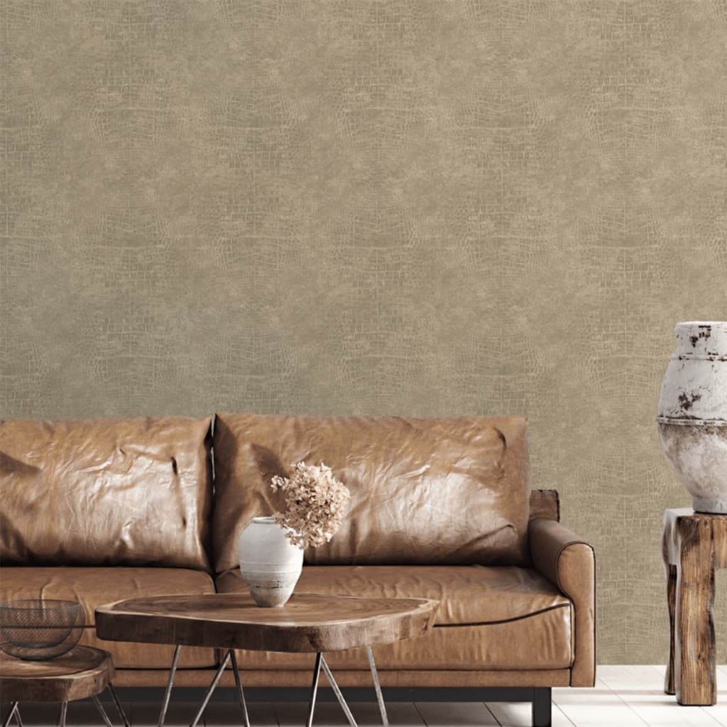 Noordwand Behang Croco taupe online kopen | vidaXL.be