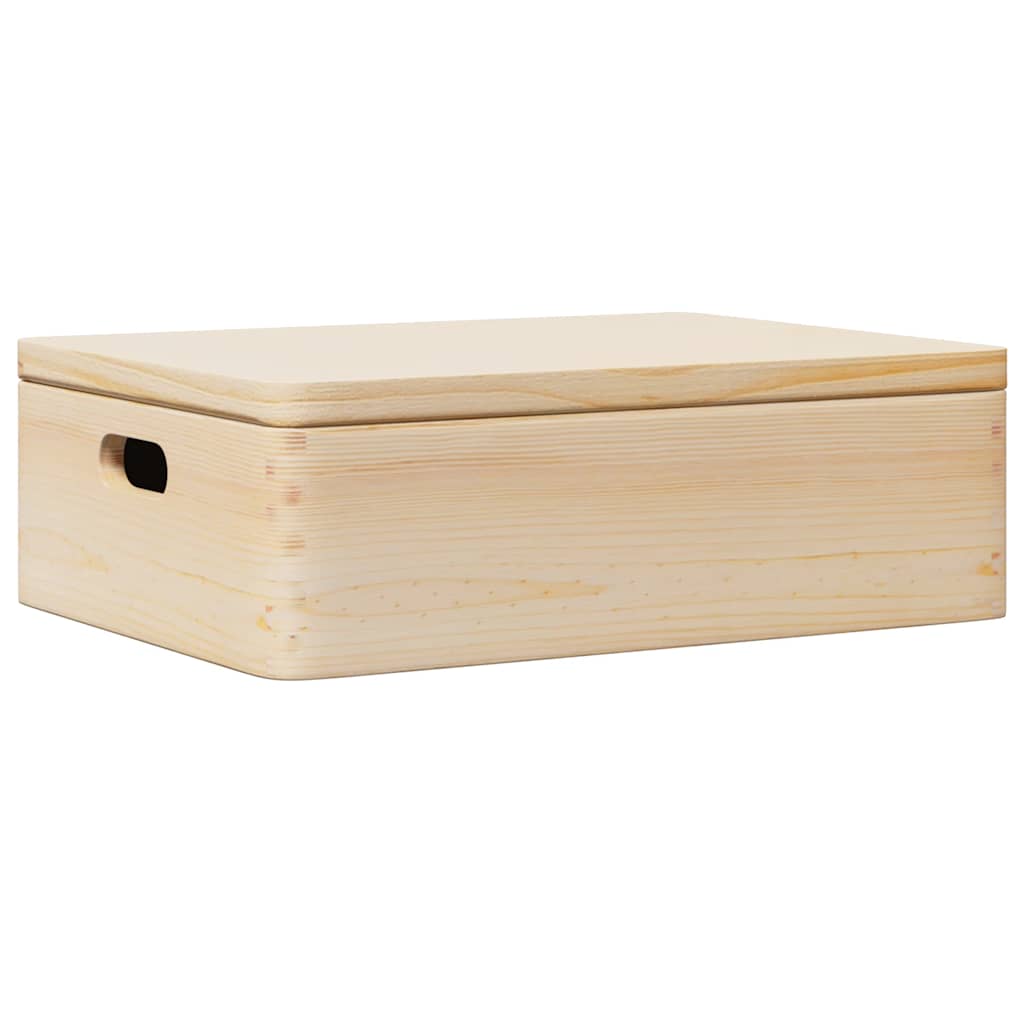 vidaXL Houten kist met deksel&handvatten 40x30x13cm massief grenenhout ...
