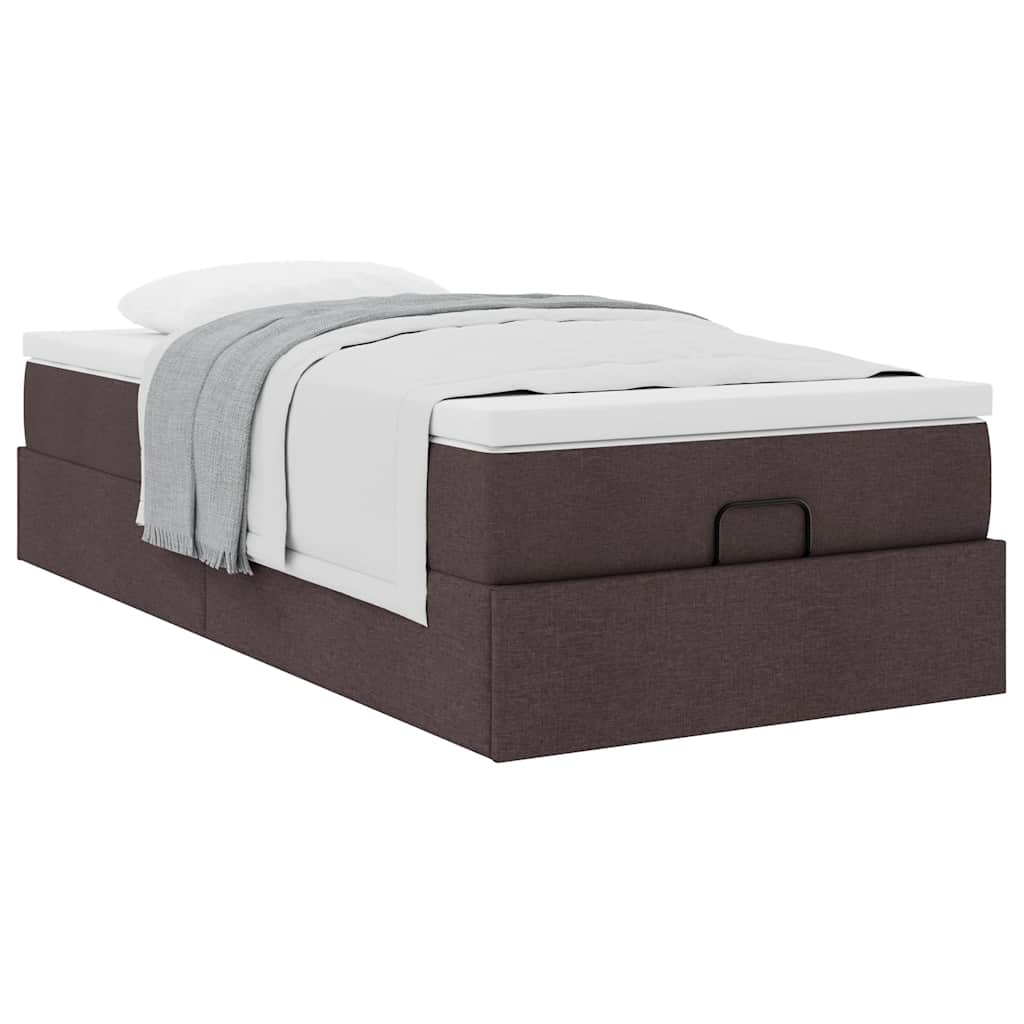 vidaXL Ottoman bed met matras 100x200cm stof donkerbruin online kopen ...