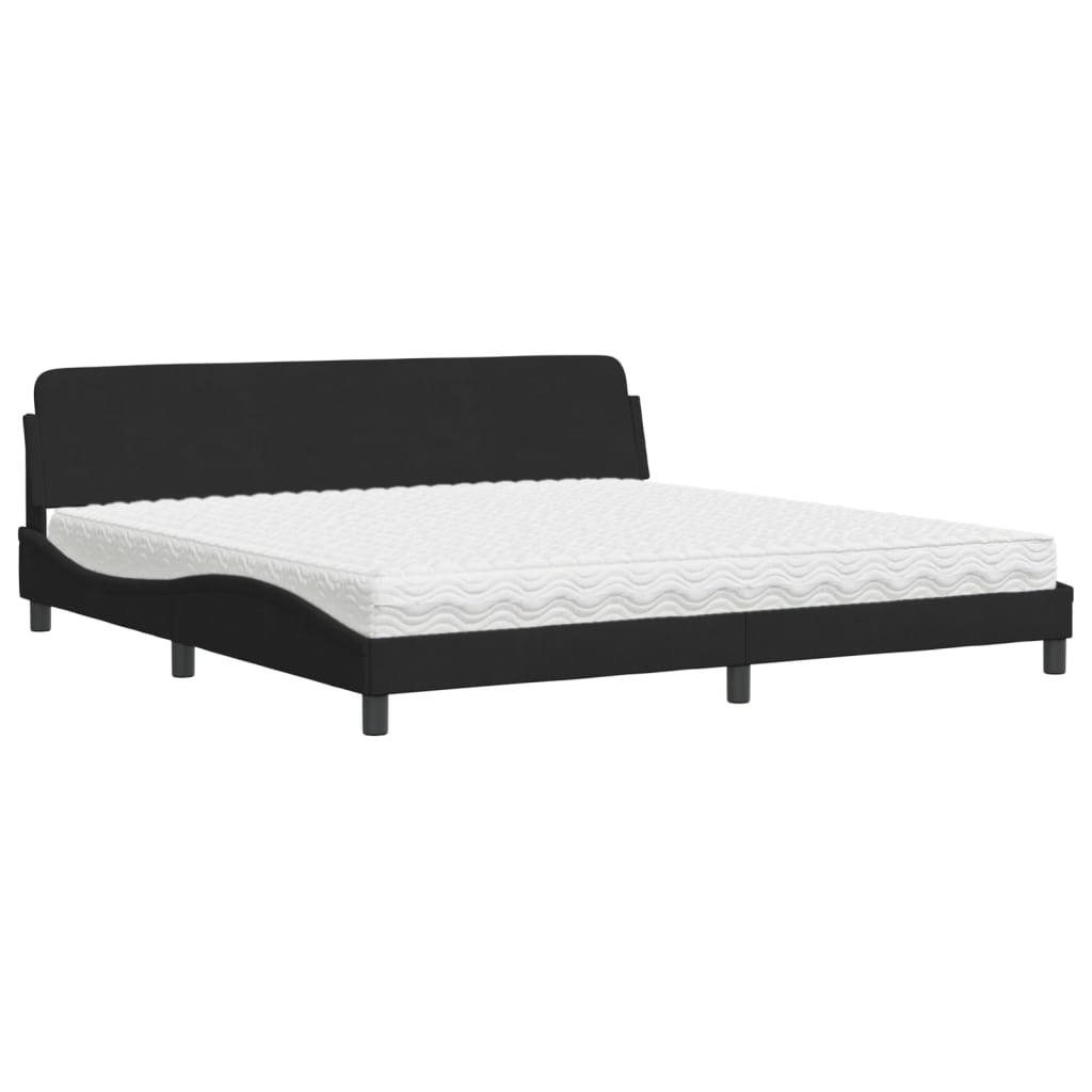 vidaXL Bed met matras fluweel zwart 200x200 cm online kopen | vidaXL.be