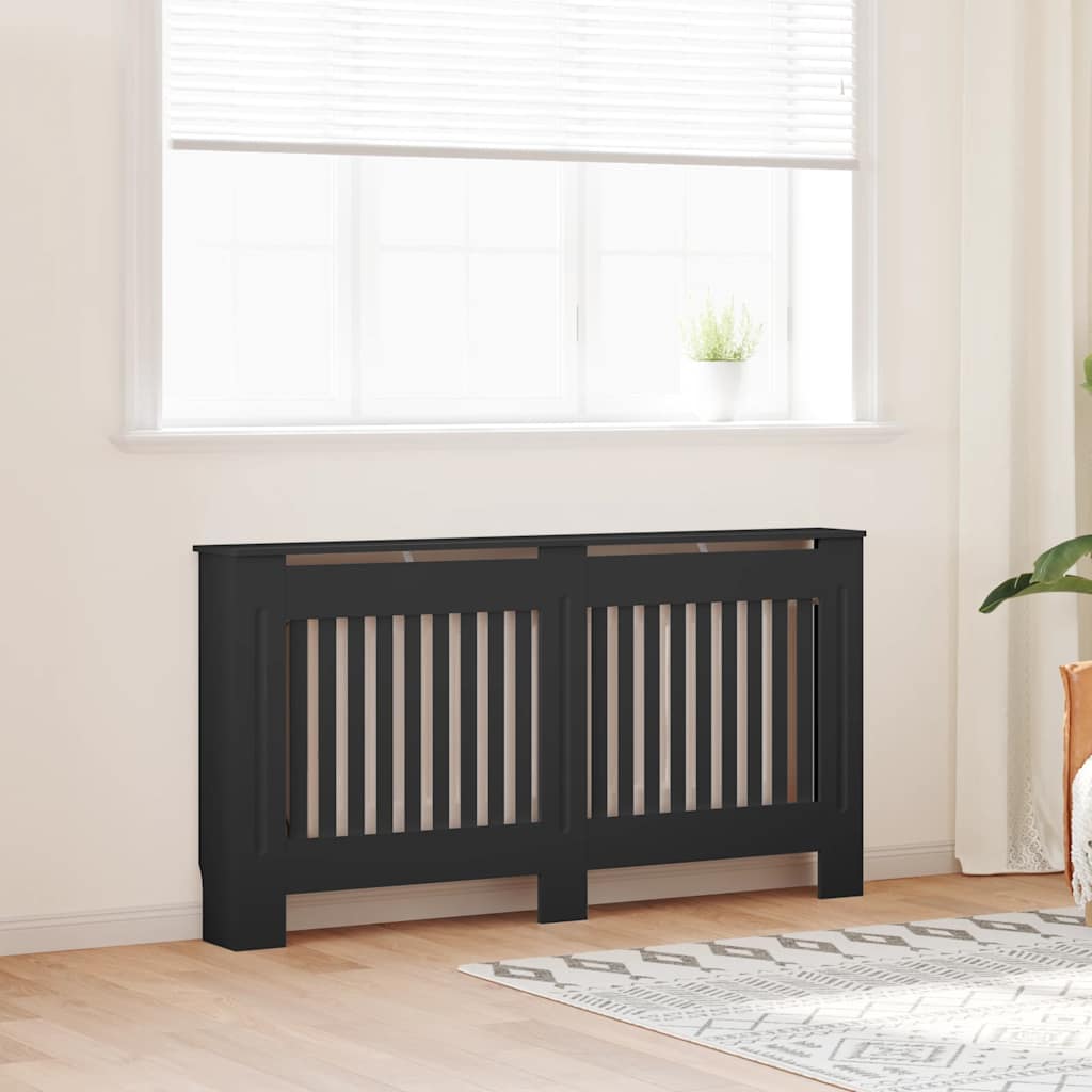 vidaXL Radiatorombouw 152x19x81,5 cm MDF zwart online kopen | vidaXL.be