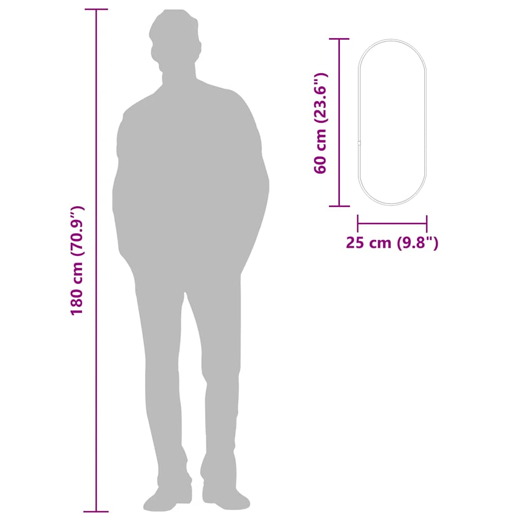 vidaXL Wandspiegel 60x25 cm ovaal zwart online kopen | vidaXL.be